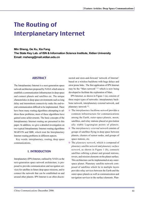 the routing of interplanetary internet