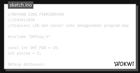 Simulasi Led Dan Sensor Suhu Menggunakan Program Map Wokwi Esp32