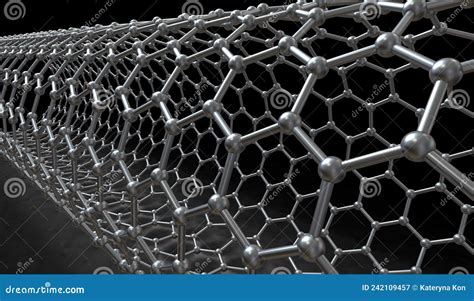 Carbon Nanotube 3d Illustration Stock Illustration Illustration Of Network Macromolecule