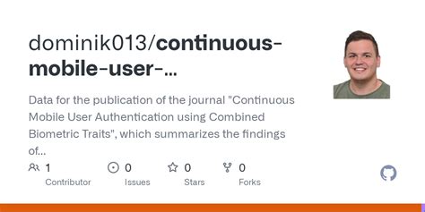 Github Dominik013continuous Mobile User Authentication Data For The