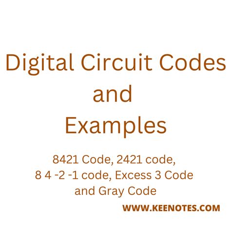 digital circuits codes key notes