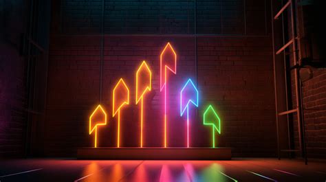 비즈니스 차트 배경에 빛나는 번개가 있는 3d 렌더링된 상징적인 소셜 네트워킹 네온 사인 마케팅 배경 네온 요소 인터넷
