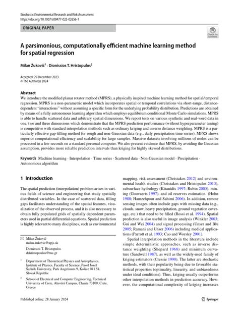 A Parsimonious Computationally Efficient Machine Learning Method For