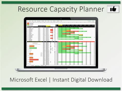 Resource Capacity Excel Template Resource Planner Resource Management Resource Utilisation Resource Capacity Excel Template Resource Planner Resource Management Resource Utilisation