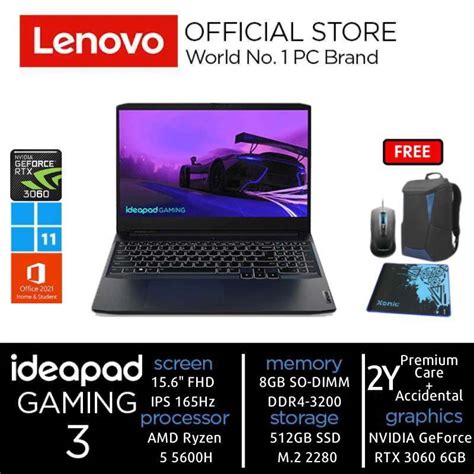 Jual Lenovo Ideapad Gaming Ach K Id Laptop Gaming Ryzen H Gb Gb Ssd