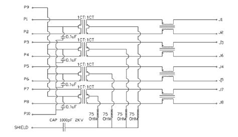 1000 Base T Ethernet Connector Rj45 Lan Transformer