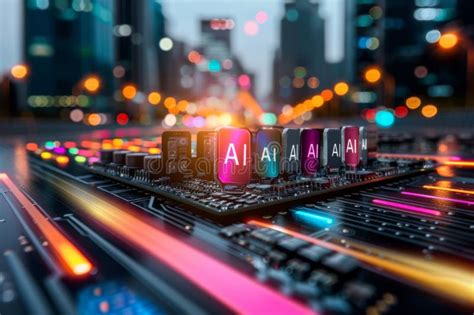 Ai Powered Digital Interface With Vibrant Neon Lights Showcasing Advanced Technology