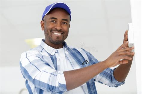 Man Using Digital Thermostat Stock Image Image Of Equipment Start 323414117