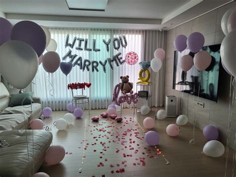 퍼플컨셉 실내 출장 호텔 프로포즈 장식 불어넣은아트