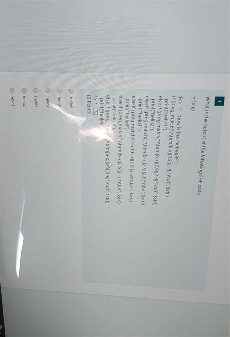 Solved What Is The Output Of The Following Php Code 2