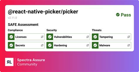 React Native Picker Picker Npm ReversingLabs Spectra Assure Community