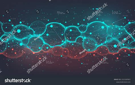 Futuristic Database Processing Storage Method Digital Stock Vector