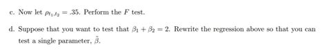 Solved Testing Linear Hypotheses Consider The Following Chegg