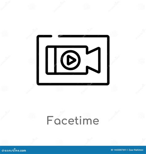 Outline Facetime Vector Icon Isolated Black Simple Line Element