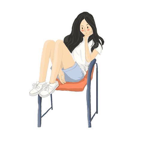 Как нарисовать девушку которая сидит на стуле