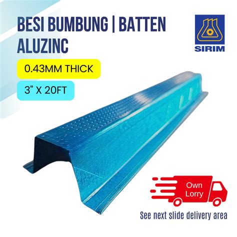 Aluzinc Blue Batten Roofing Besi Bumbung Baten Biru Hong Li Hardware