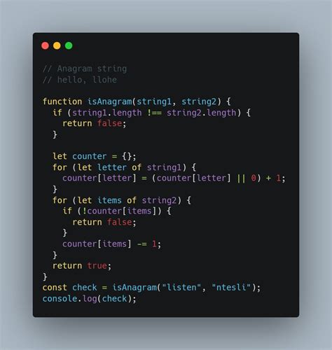 Resolved String Anagram Problem In Javascript Afsana Akter Eva Posted
