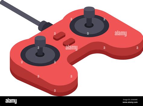 red drone remote control with antenna and joysticks transmitting
