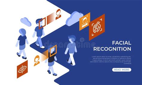 Isometric Facial Recognition Technology Stock Illustration Illustration Of Blue Alert 157173810