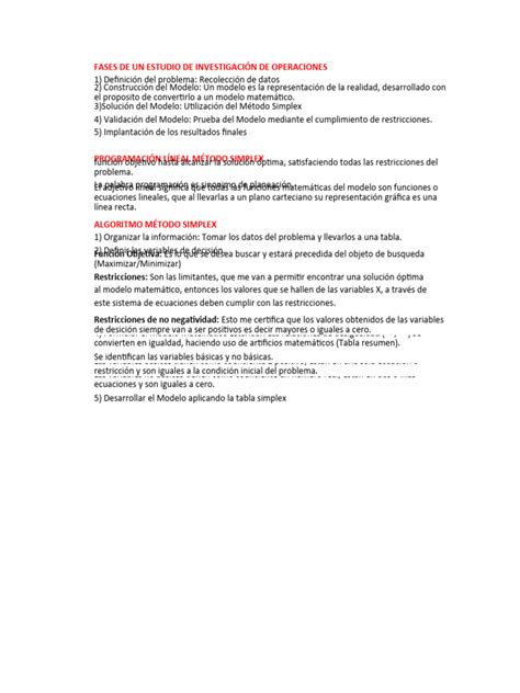 Explicación Del Método Simplex Pdf Análisis Matemático