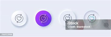 관계 업데이트 선 아이콘입니다 사랑의 상징 선 아이콘 벡터 3차원 형태에 대한 스톡 벡터 아트 및 기타 이미지 3차원 형태