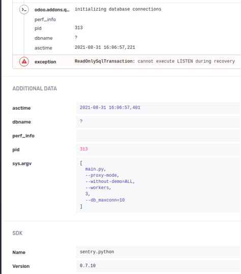 Exception While Odoo Addons Queue Job Jobrunner Runner Initializing Database Connections