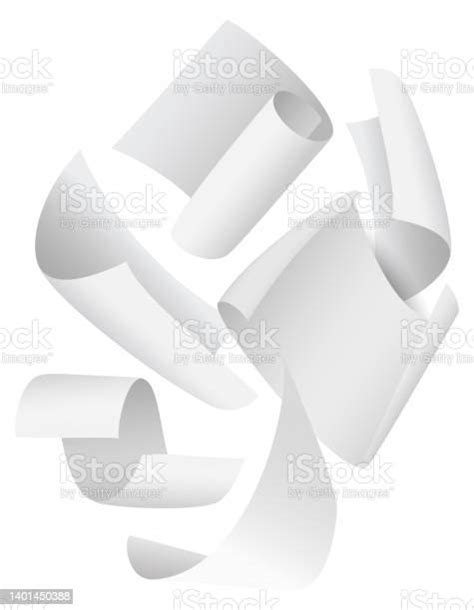 떨어지는 종이 현실적인 비행 시트 혼란스러운 구성 컬링 된 메모지 비행 구부러진 빈 페이지가 소용돌이칩니다 접힌 가장자리가있는 치솟는 편지 사무실 서류 작업 벡터 흩어져있는