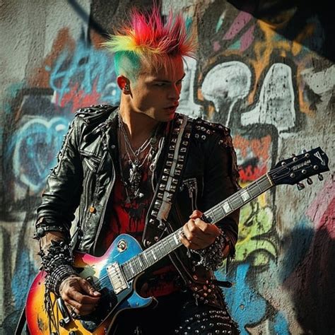 Free Punk Guitarist Playing Image Punk Guitarist Colorful