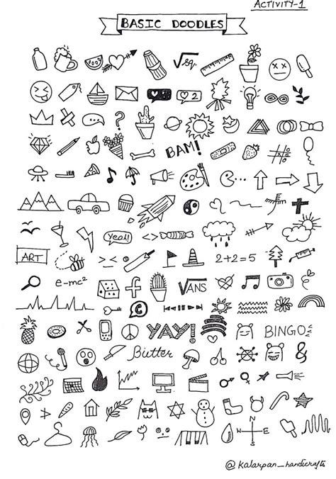 Basic Doodles Part 1 Easy Doodles Drawings Cute Easy Doodles Hand