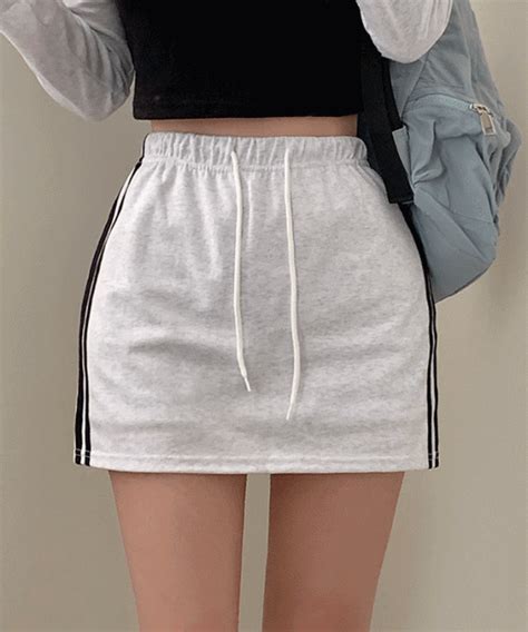 속바지 티티 두줄 치마 바지 트레이닝 스커트 3color 에이블리