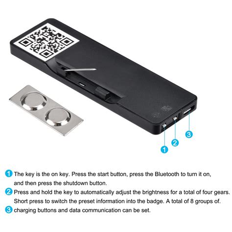 Snapklik Com LED Name Tag Rechargeable Wireless Bluetooth LED Name Badge Reuseable Price Tag