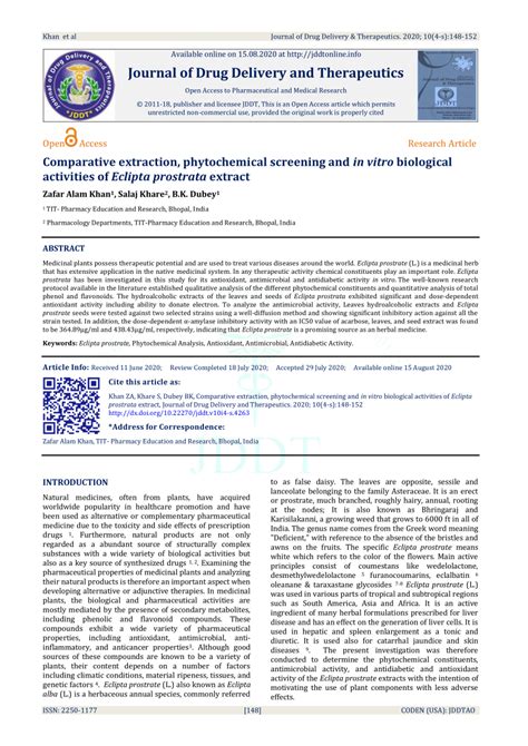 Pdf Comparative Extraction Phytochemical Screening And In Vitro