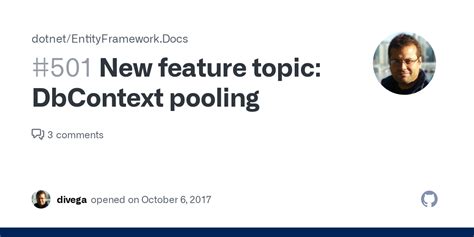 New Feature Topic Dbcontext Pooling · Issue 501 · Dotnet