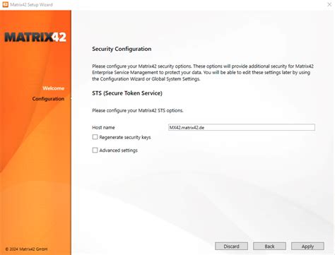 Configuration Wizard Matrix42 Self Service Help Center