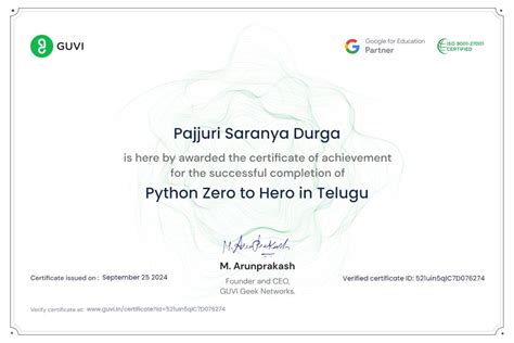pajjuri saranya durga on linkedin guvi ai python generativeai