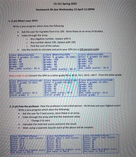 solved 1 1 pt what s your gpa write a java program which