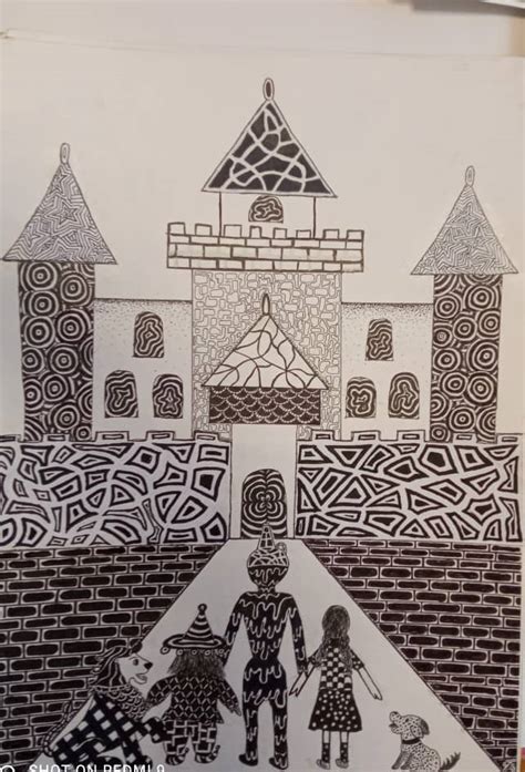 Картина «Изумрудный город Бумага Шариковая ручка 2022 г