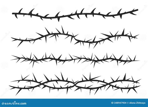 Thorn Stem Vine Plant With Spikes Simple Border Frame Oval Y2k Creepy