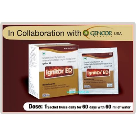 Buy Ignitor Ed Granules 10 Gm Pack Of 10 Sachets For Erectile