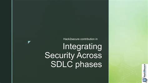 Integrating Security Across SDLC Phases PPT