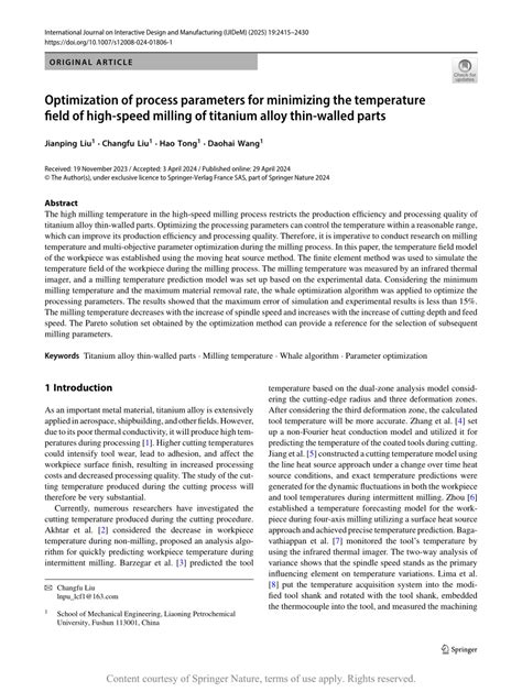 Optimization Of Process Parameters For Minimizing The Temperature Field
