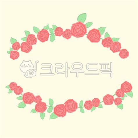 봄 봄꽃 장미 프레임 테두리 사진이미지일러스트캘리그라피 시롱이아빠작가