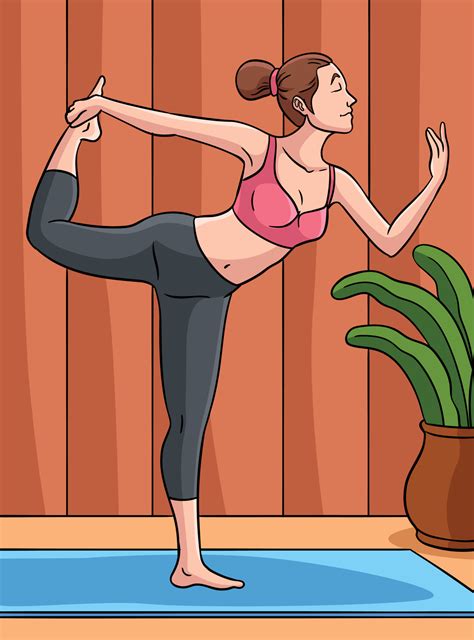 Yoga Sport Colored Cartoon Illustration 12626440 Vector Art At Vecteezy