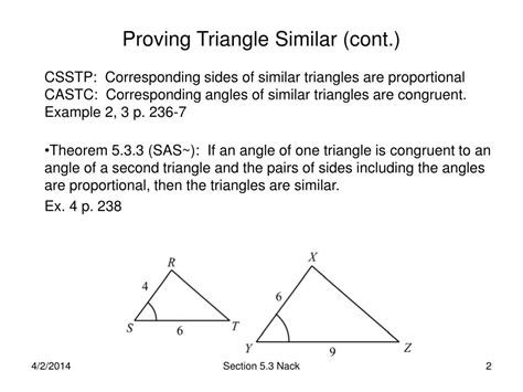 Ppt 5 3 Proving Triangle Similar Powerpoint Presentation Free Download Id 740489