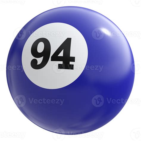 94 Number 3d Ball Blue 36308058 Png