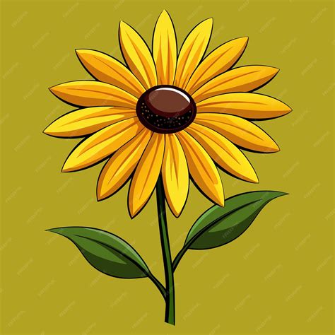 Black Eyed Susan Flower Clipart Vector Illustration Premium Ai