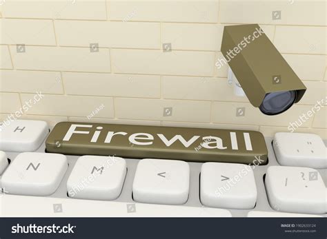 3d Illustration Computer Keyboard Script Firewall Stock Illustration