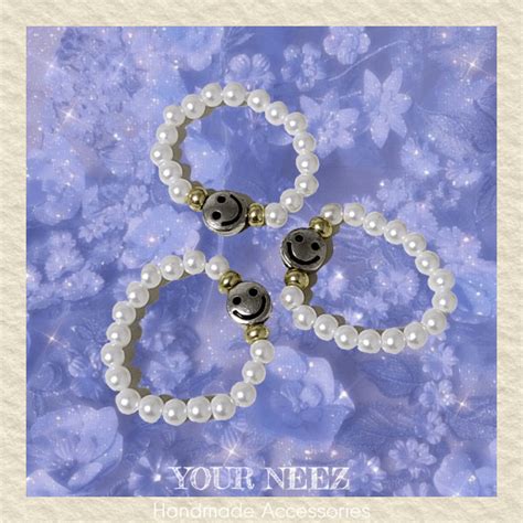 우정반지추천 써지컬스틸 스마일 진주 반지 알레르기적은 핸드메이드 우정반지 에이블리