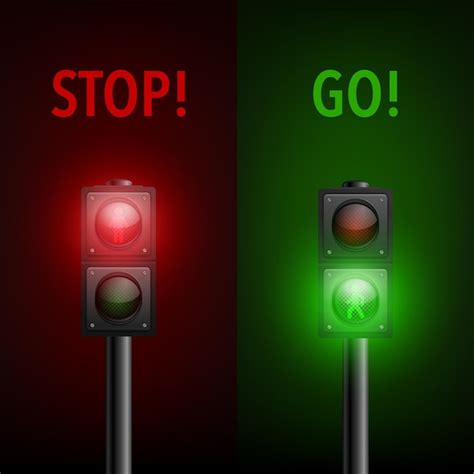 벡터 3d 현실적인 상세한 도로 신호등 아이콘 설정 격리된 안전 규칙 개념 디자인 템플릿 빨간색과 노란색 신호등이 있는 신호등을