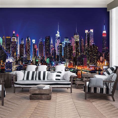 New York Night Skyline Wallpaper